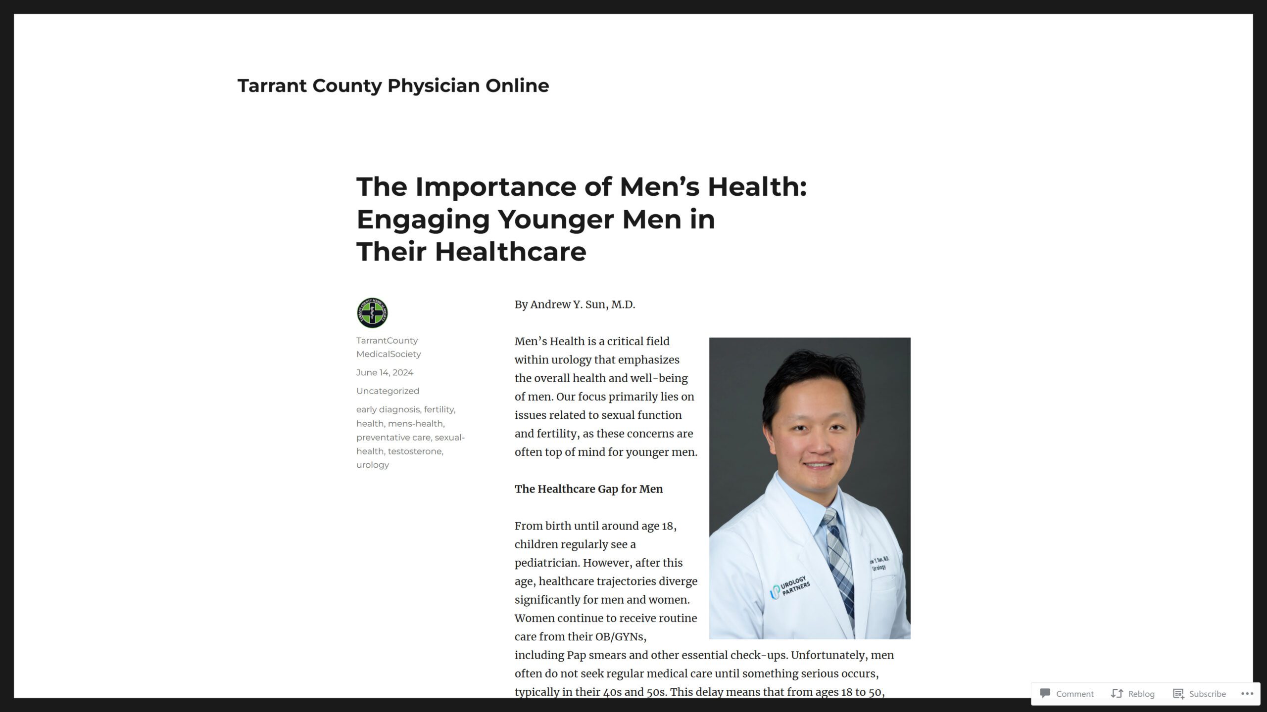 The Importance of Men's Health: Engaging Younger Men in Their ...