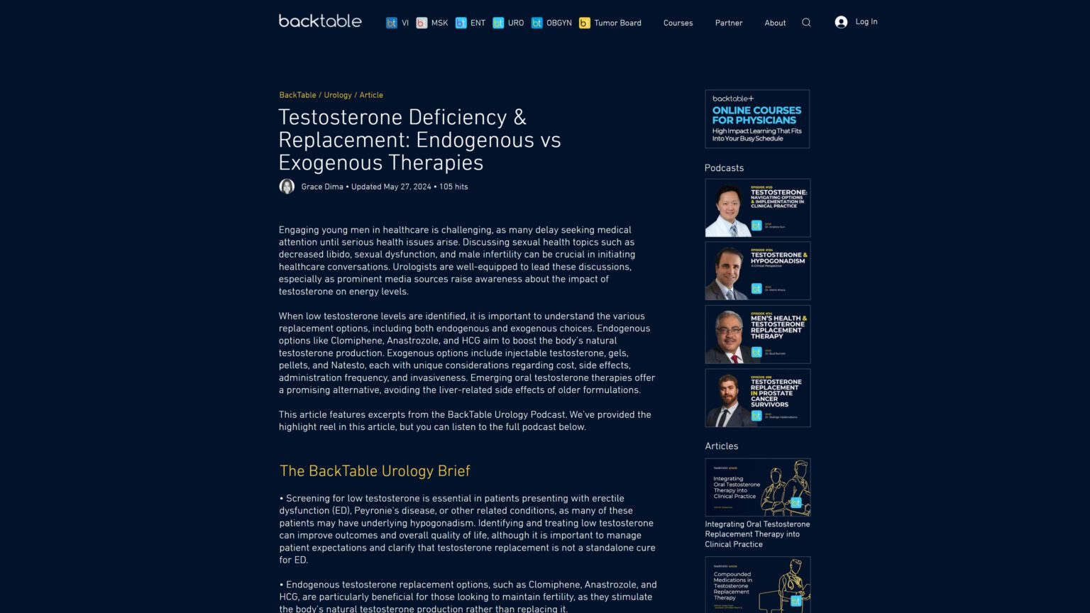 Testosterone Deficiency & Replacement: Endogenous vs Exogenous ...